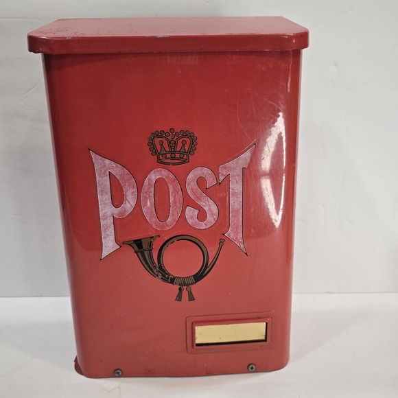 Wall Decor | Vintage Swedish Red Metal Post Wall Letter Mailbox | Poshmark